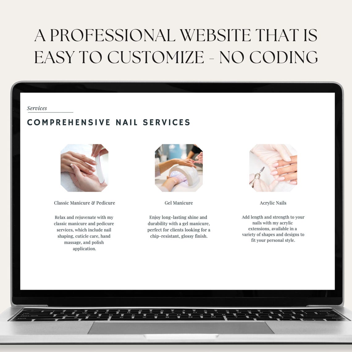 Nail Tech Website Template | Canva Landing Page Design (digital) - Etsy