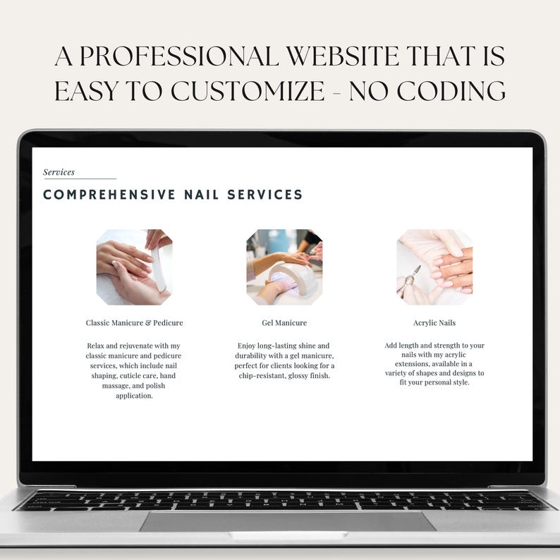 Nail Tech Website Template | Canva Landing Page Design (digital) - Etsy