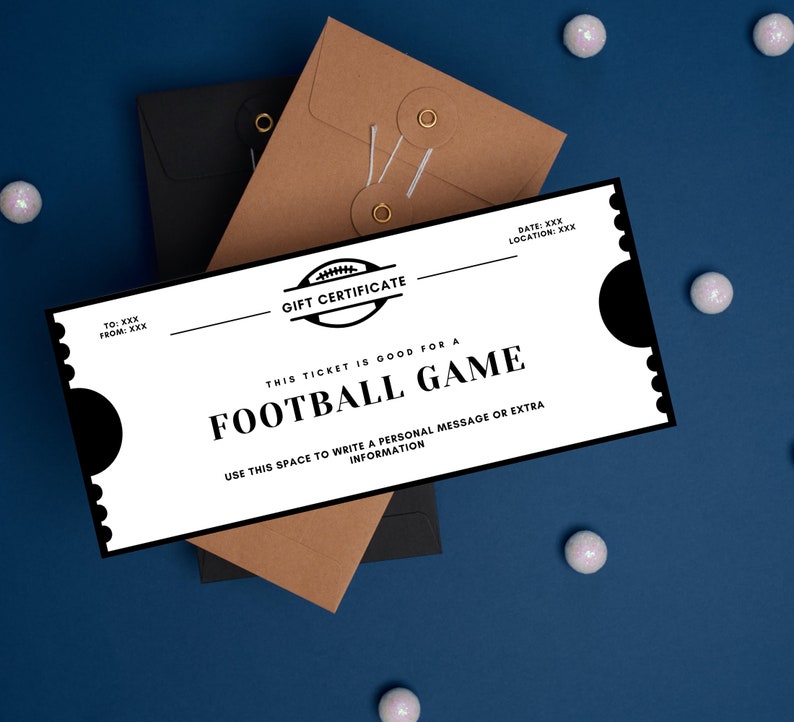 Surprise Football Game Ticket Printable Canva Template Custom Football ...