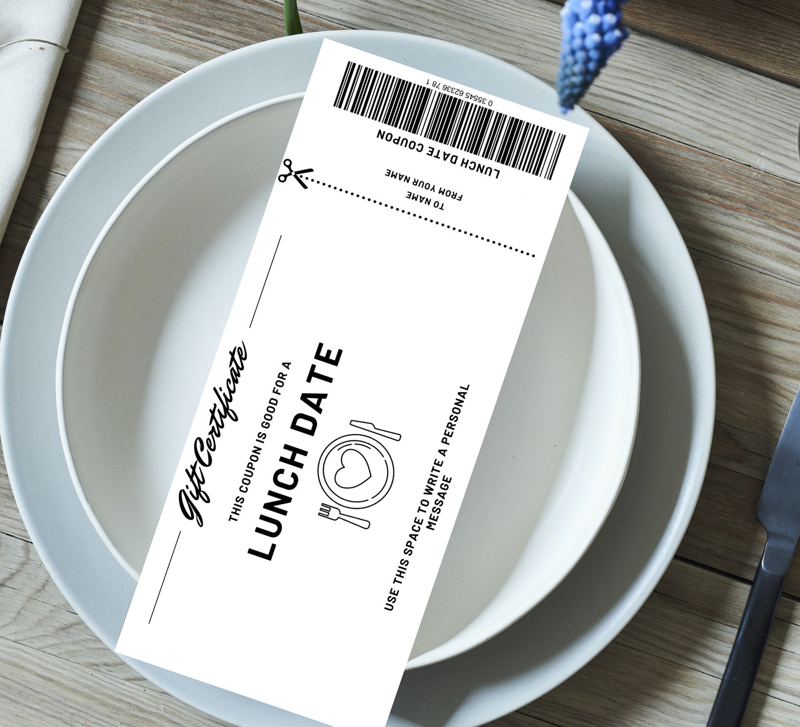 Lunch Date Coupon Editable Gift Coupon Template Canva Lunch Voucher ...