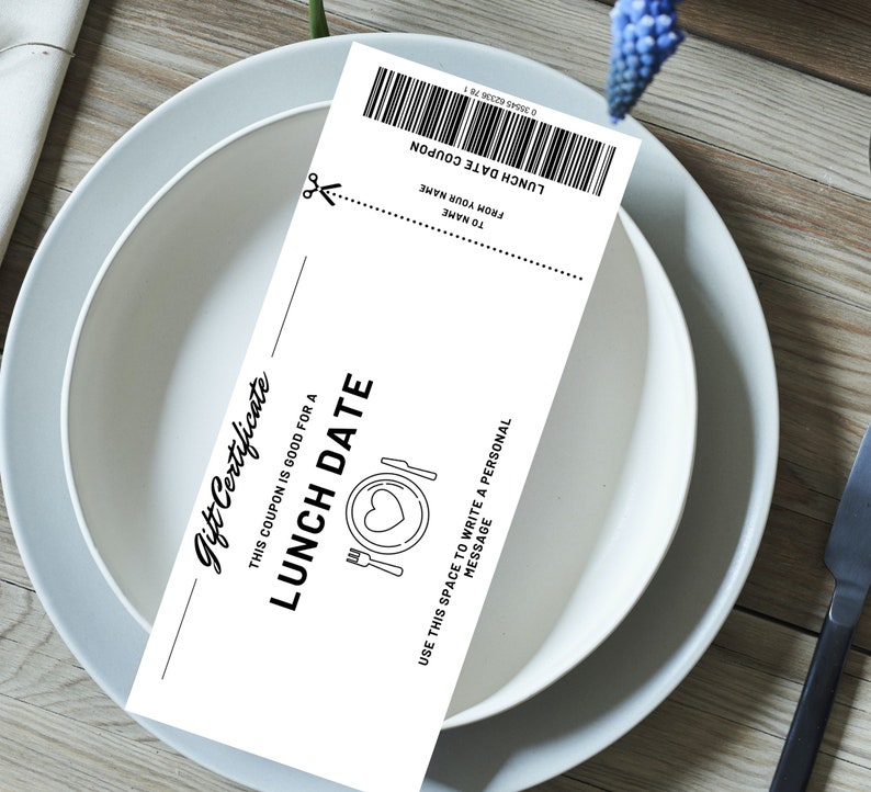 Lunch Date Coupon Editable Gift Coupon Template Canva Lunch Voucher ...