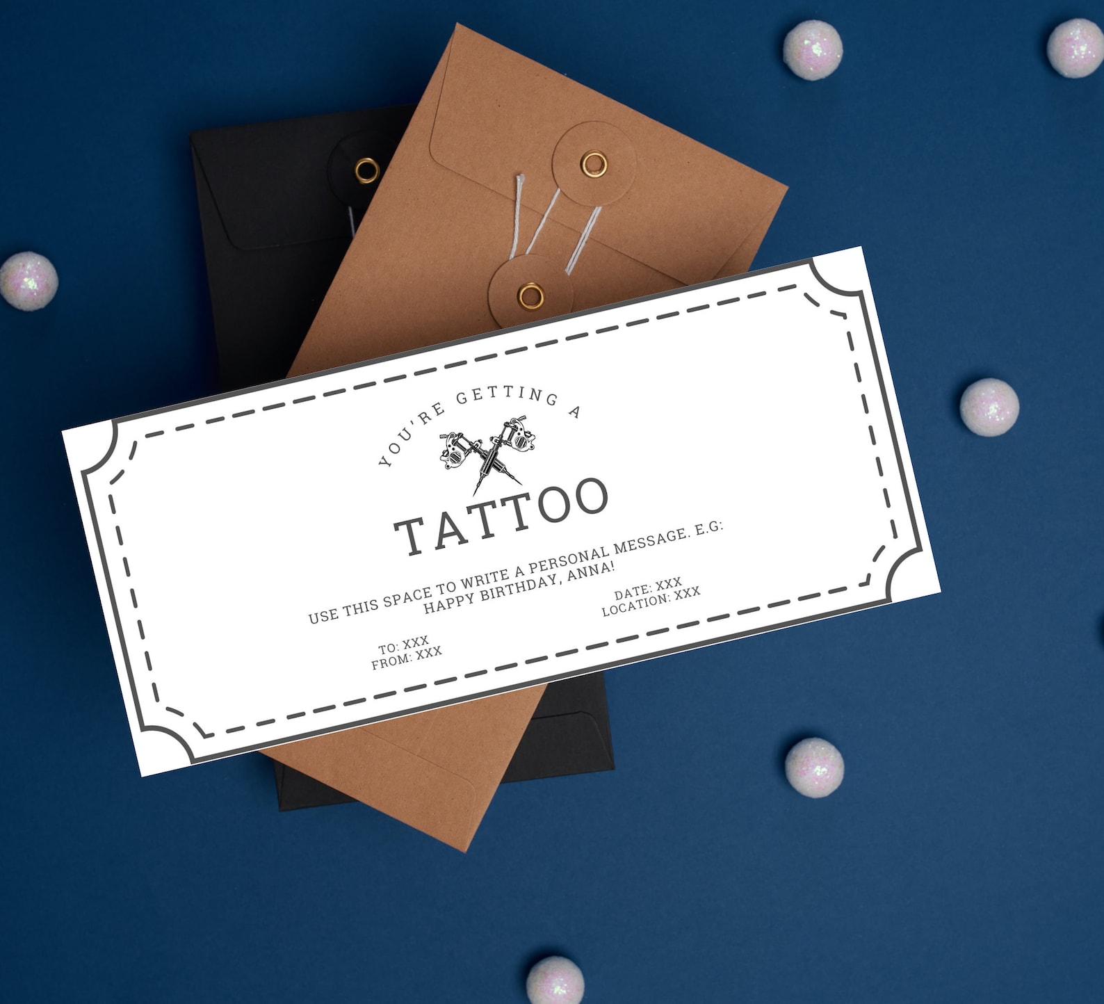 Tattoo Gift Coupon Canva Editable Gift Card Template Tattoo Gift ...
