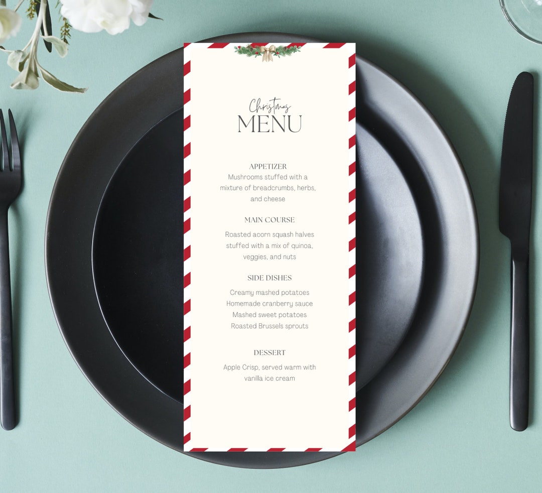 Custom Christmas Menu Template Editable Christmas Menu Canva Editable ...