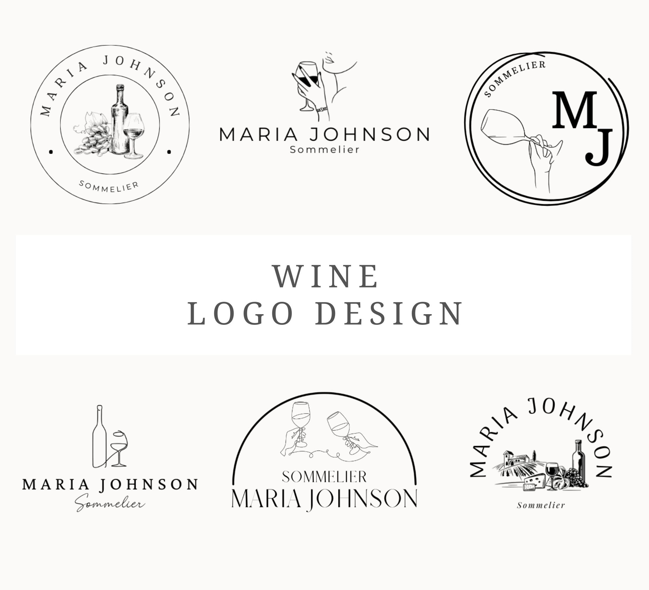 Wine Logo Design Canva 6 Customizable Sommelier Logos Winery Logo ...