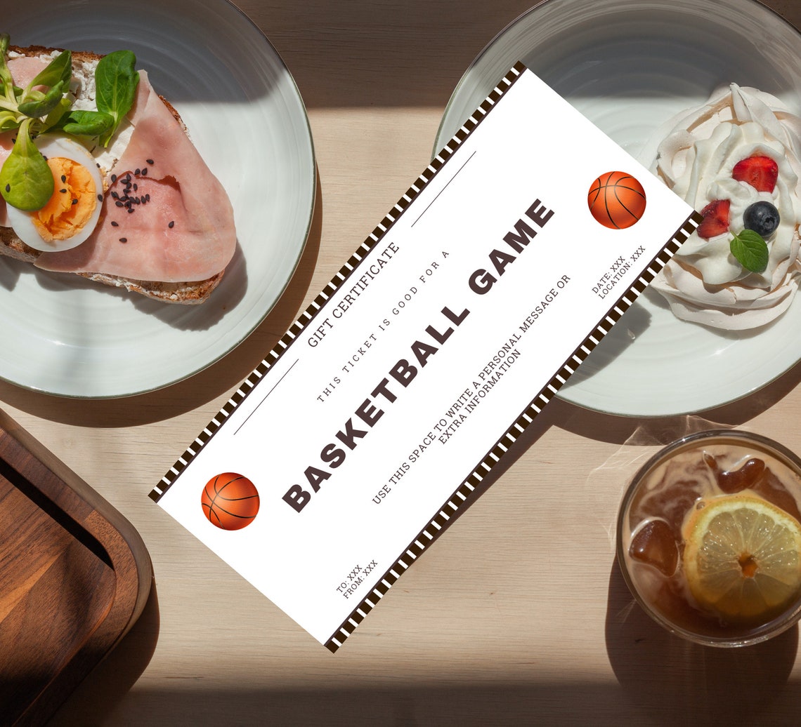 Basketball Game Ticket Printable Canva Template Custom Basketball Game ...