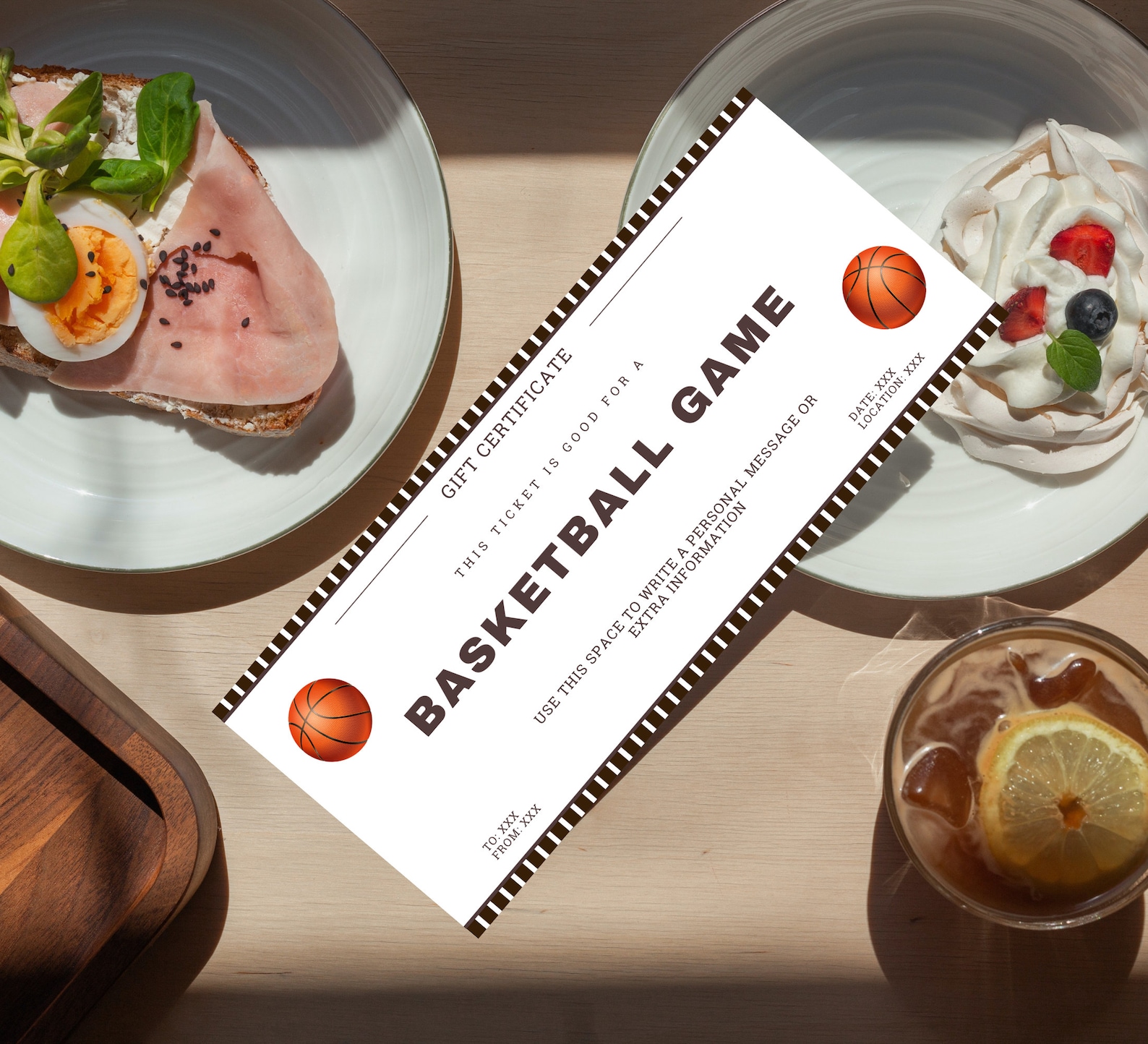 Basketball Game Ticket Printable Canva Template Custom Basketball Game ...