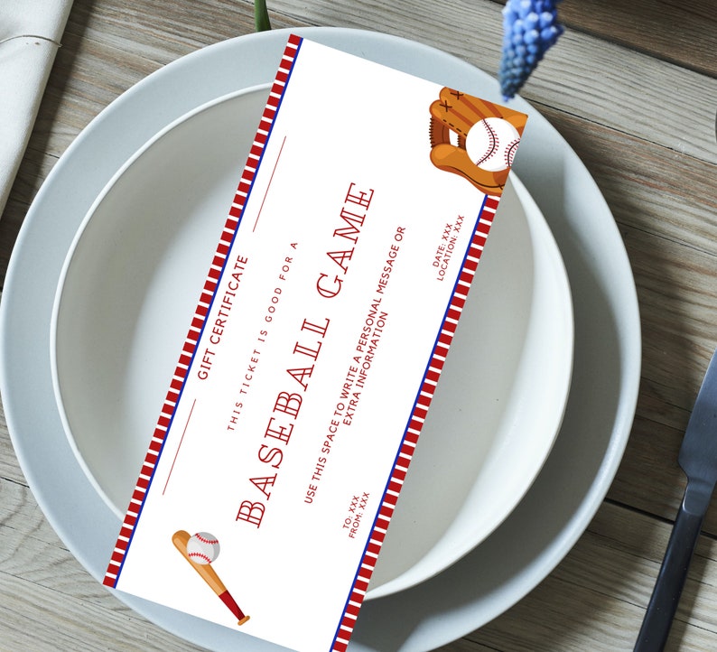 Surprise Baseball Game Ticket Printable Canva Template Custom Baseball ...