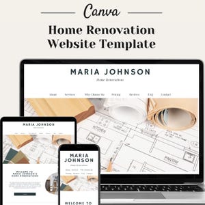 Home Renovation Website Template, Modern Landing Page (canva) - Etsy