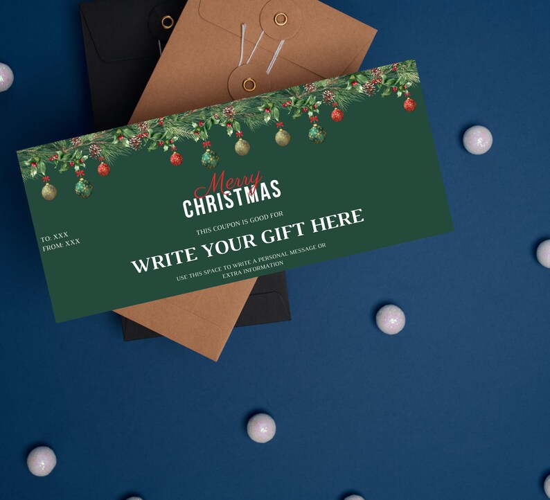 Gift Coupon Christmas Custom Christmas Gift Coupon Template Canva ...