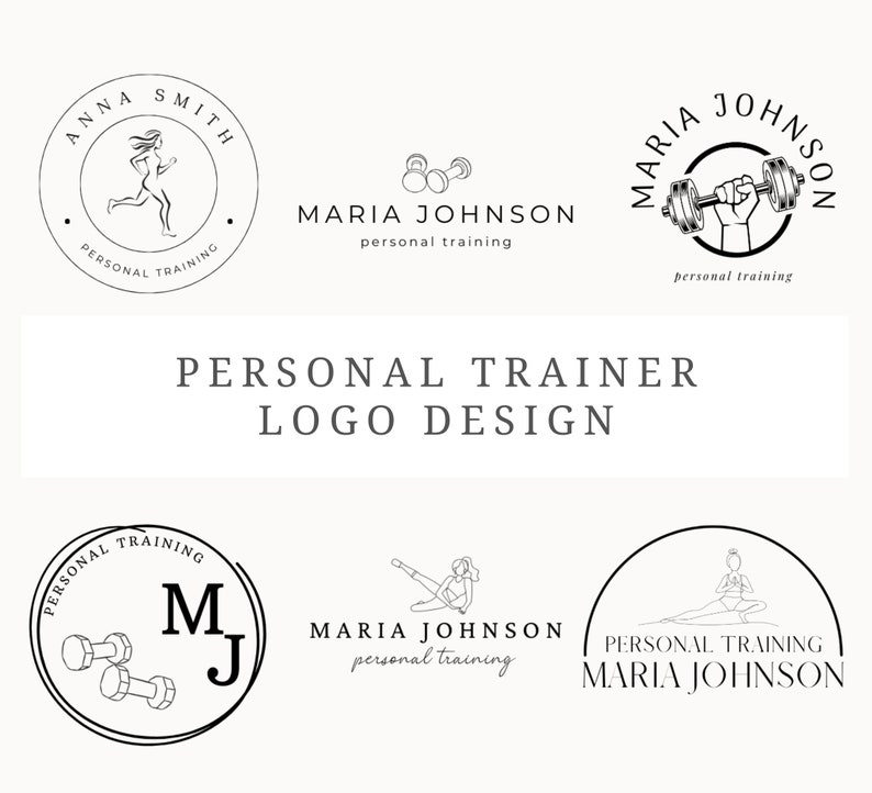Fitness Logo Design Canva Template, Personal Trainer Branding (digital ...