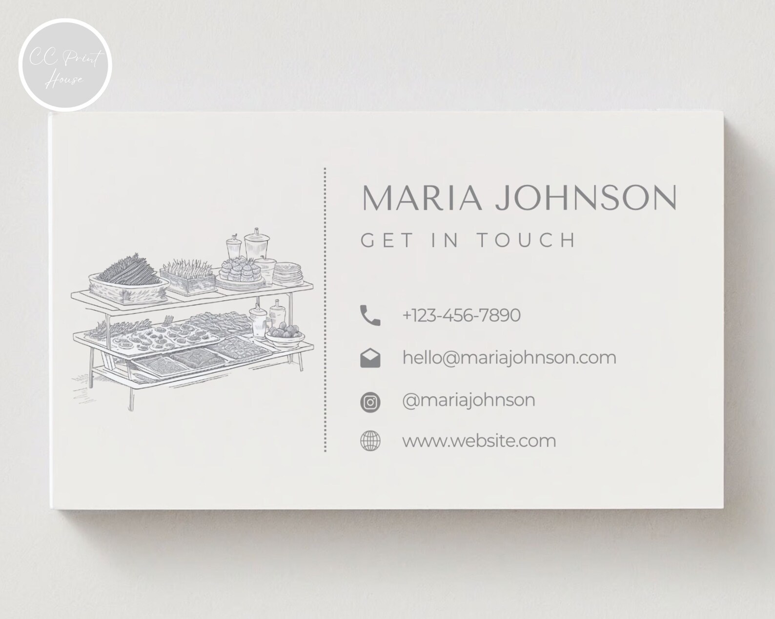 Catering Business Card Template Catering Calling Card Caterer Business ...
