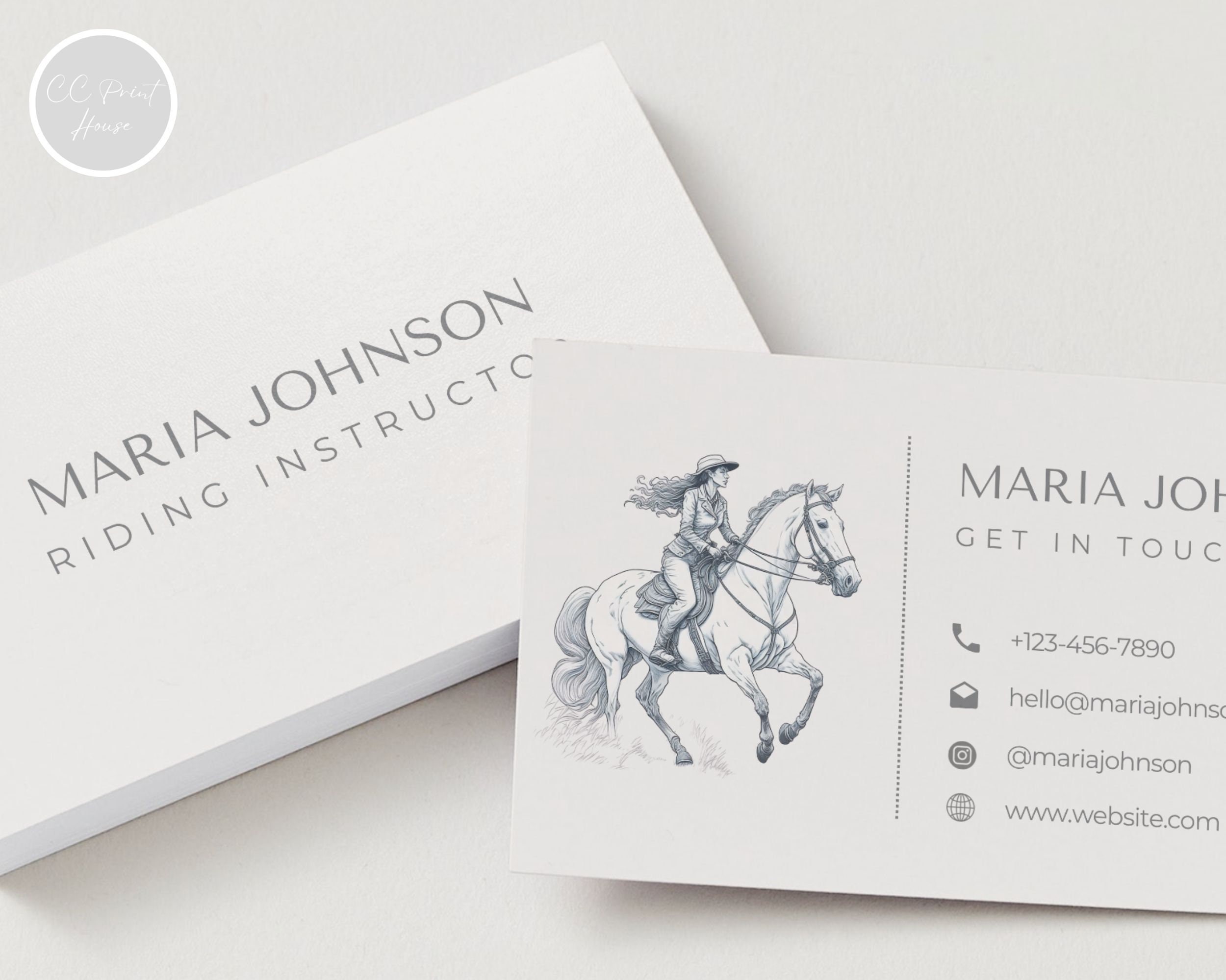 Riding Instructor Business Card Template Business Card Template ...