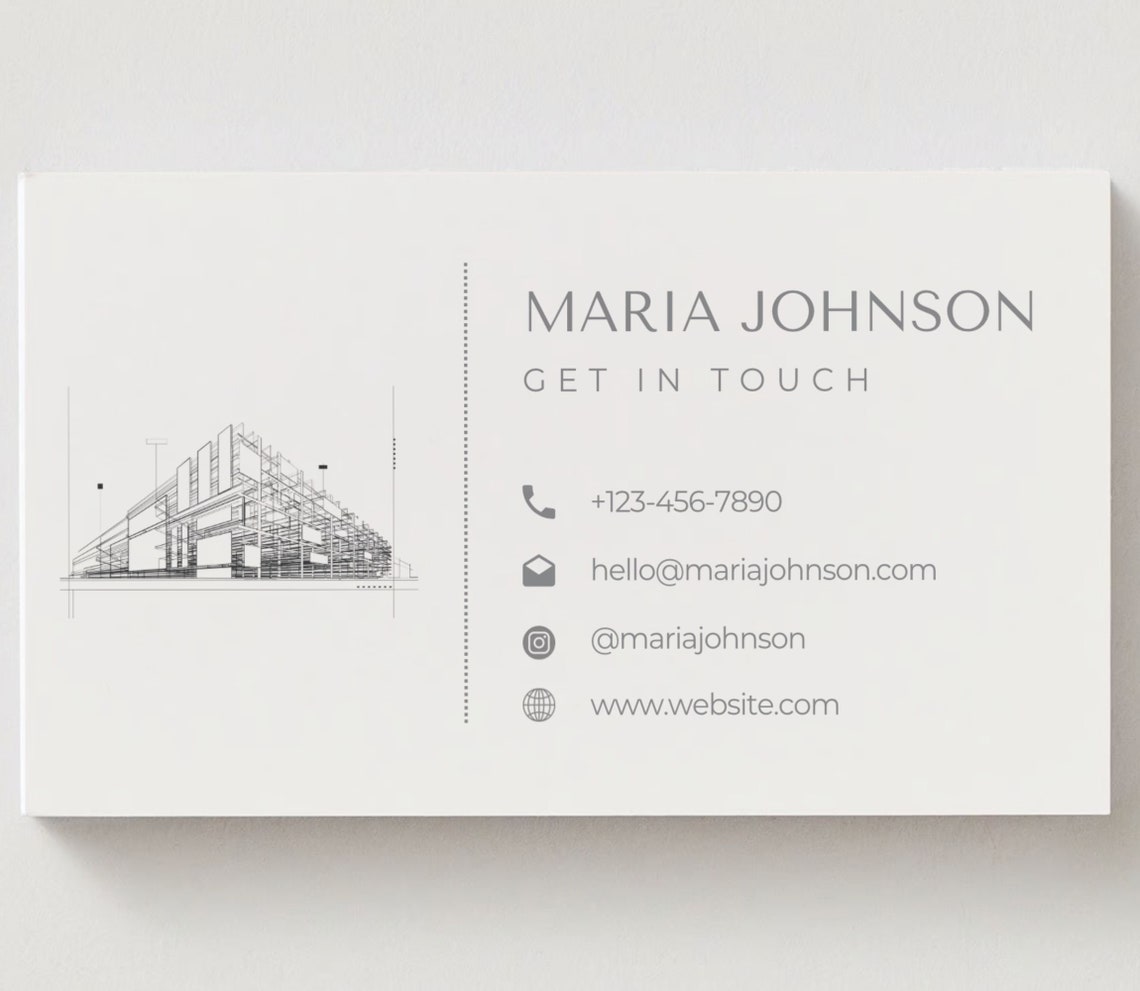 Architect Business Card Canva Template Architect Calling Card - Etsy