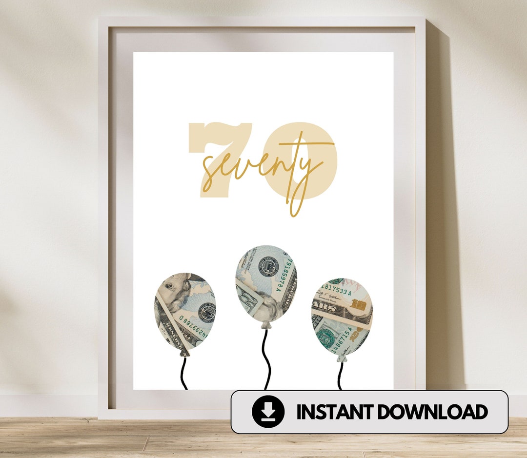 Money Gift 70th Birthday Gift 70th Cash Gift Creative Money Gift Idea ...