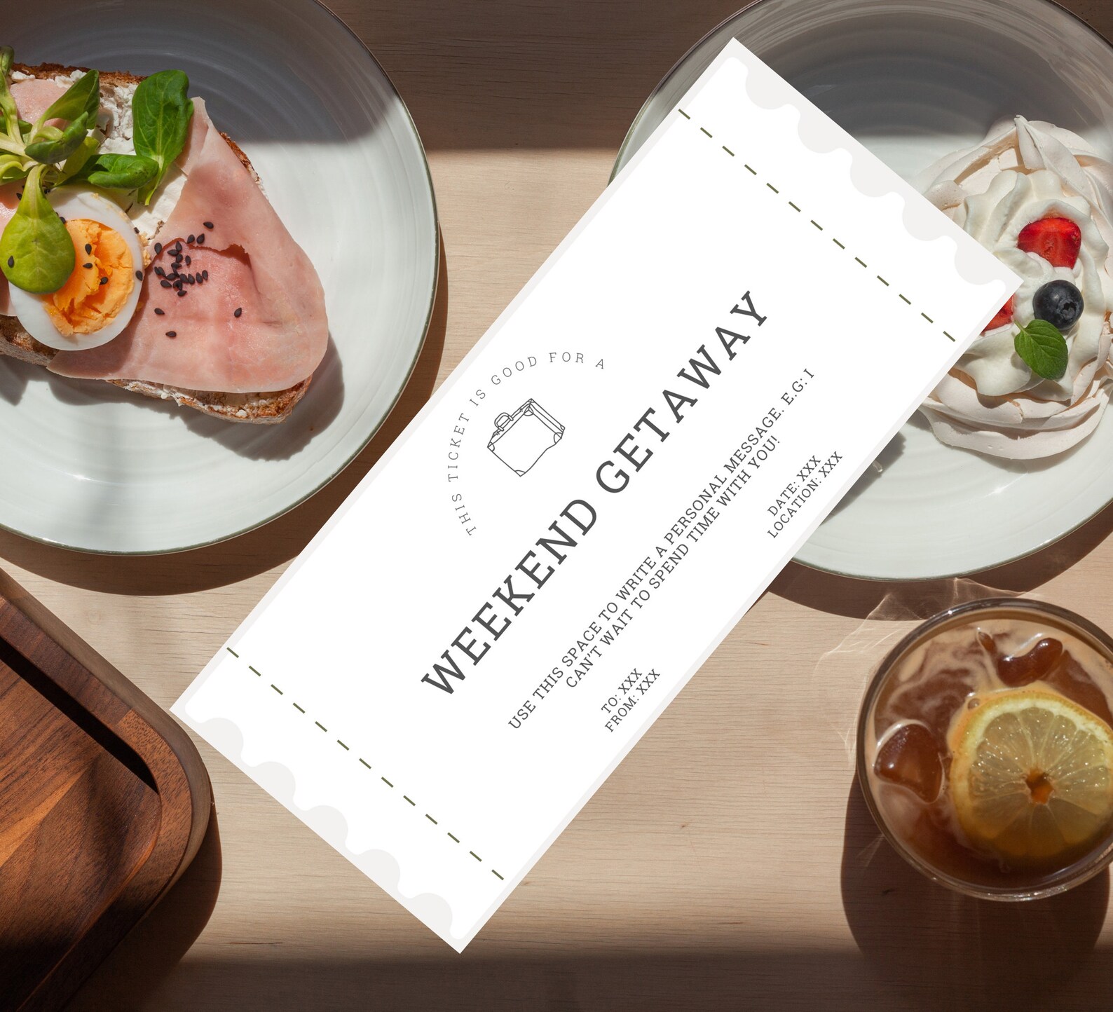 Weekend Getaway Coupon: Editable Travel Voucher (canva Template) - Etsy