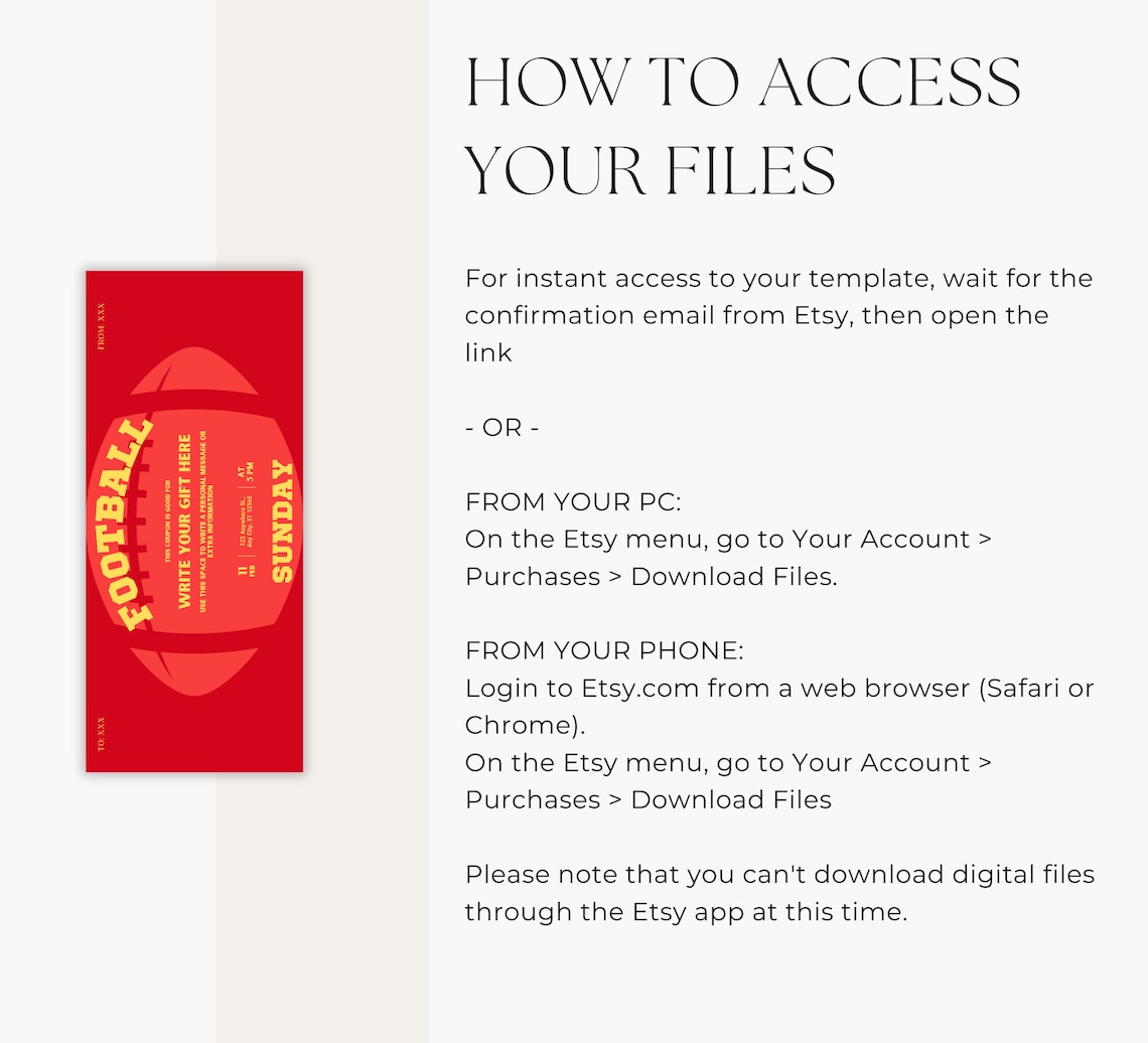 Football Game Invitation Big Game Ticket Printable Canva Template ...