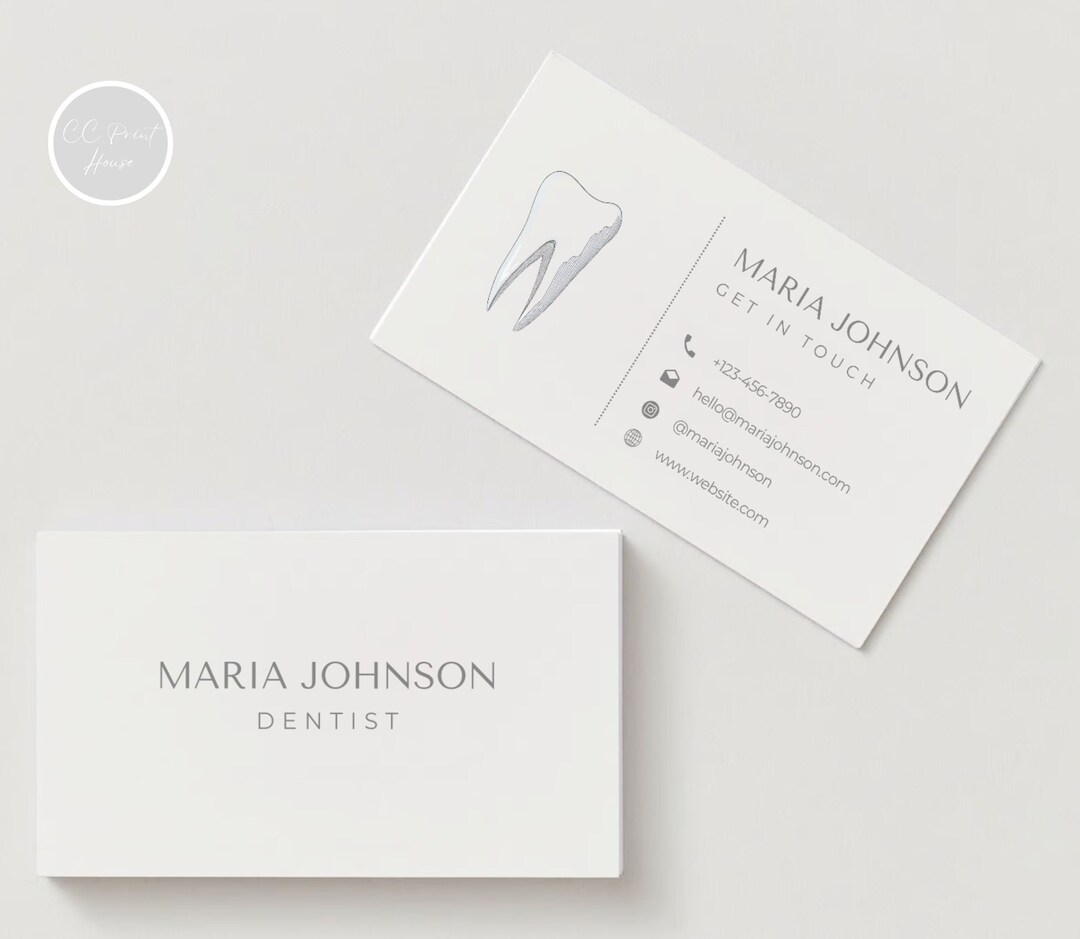 Dentist Business Card Template Dentist Calling Card Dentistry Business ...