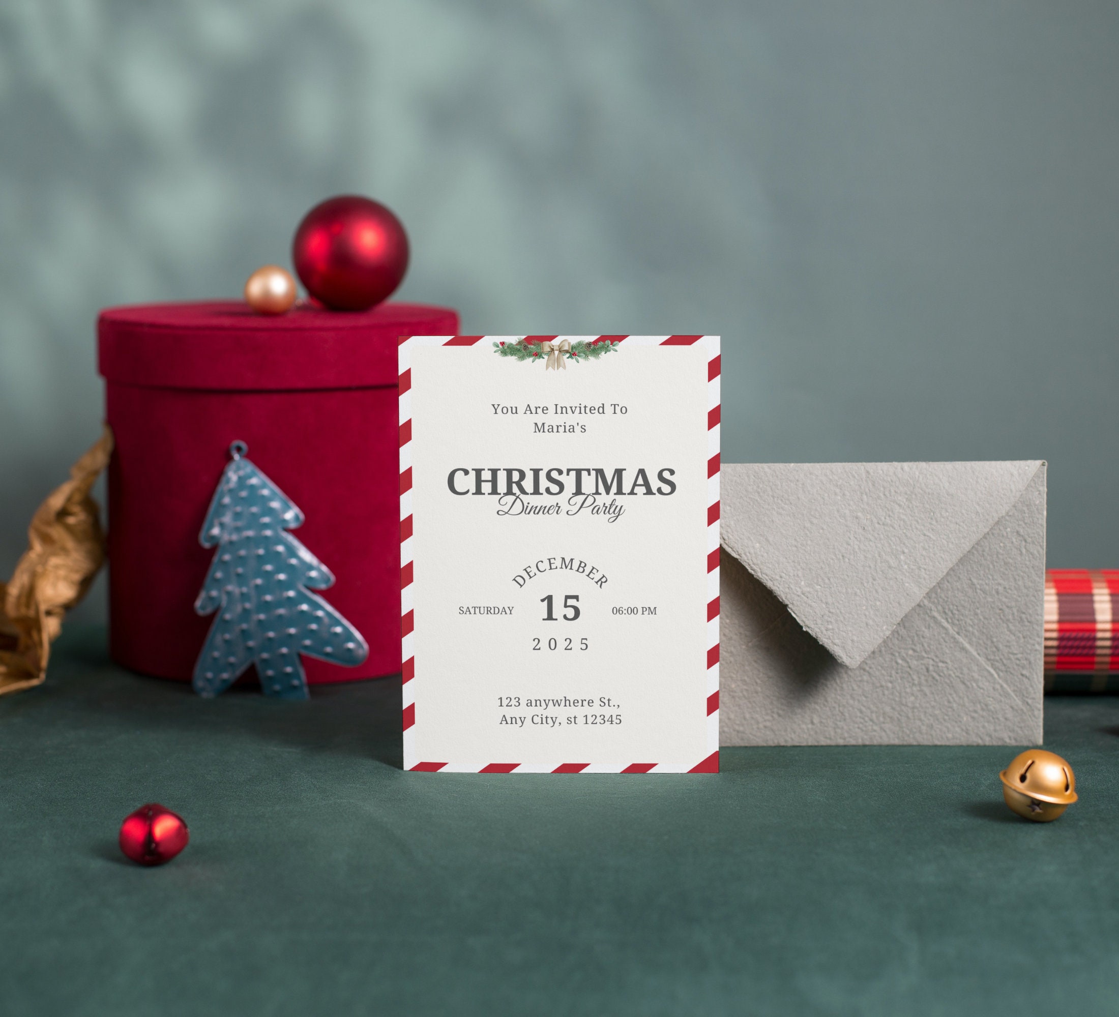 Custom Christmas Invitation Printable Christmas Invitation Canva ...