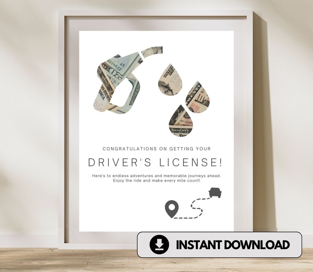 Driver's License Money Gift DIY Gift New Driver Money Gift First Car ...