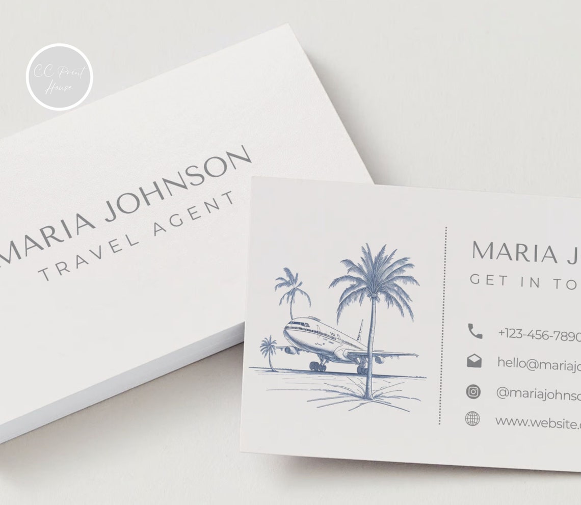 Travel Agent Business Card Template Travel Agency Calling Card Business ...