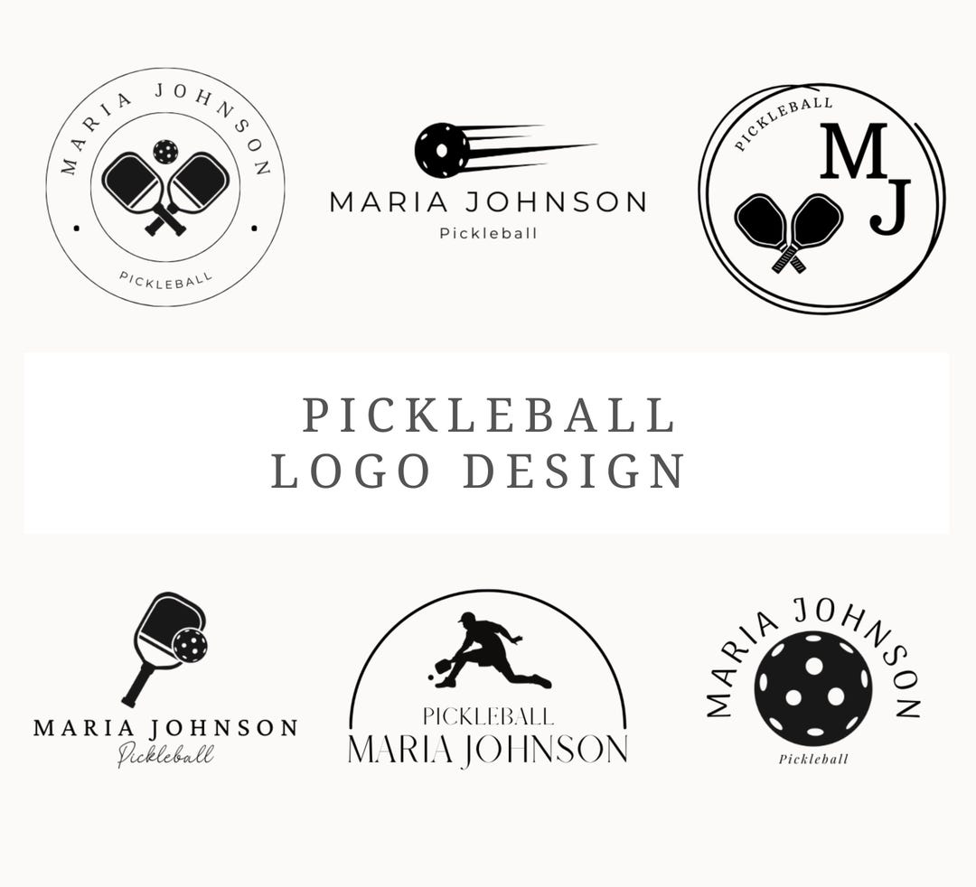 Pickleball Logo Design Canva 6 Customizable Pickleball Paddles Logos ...