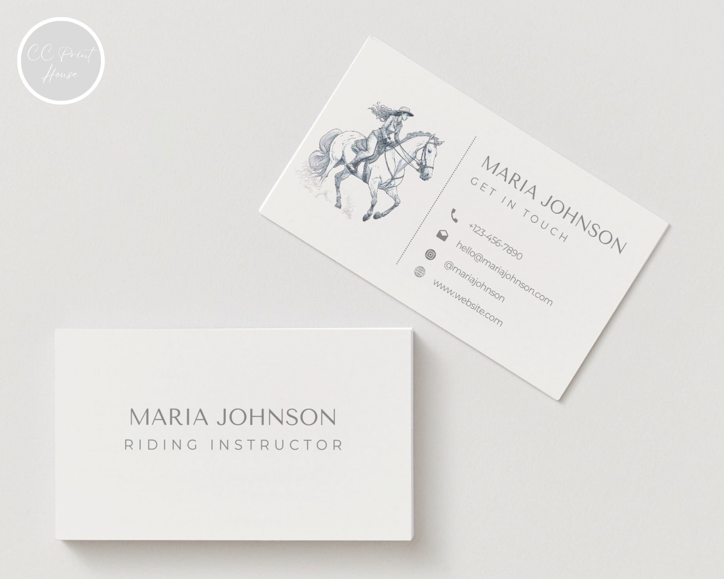 Riding Instructor Business Card Template Business Card Template ...