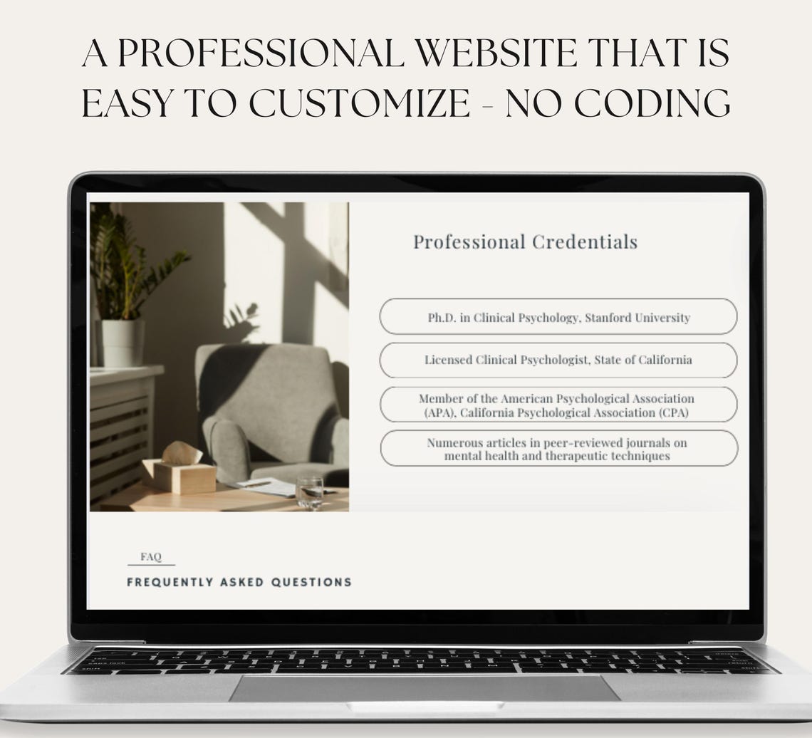 Psychologist Website Template, Canva Landing Page (digital Template) - Etsy