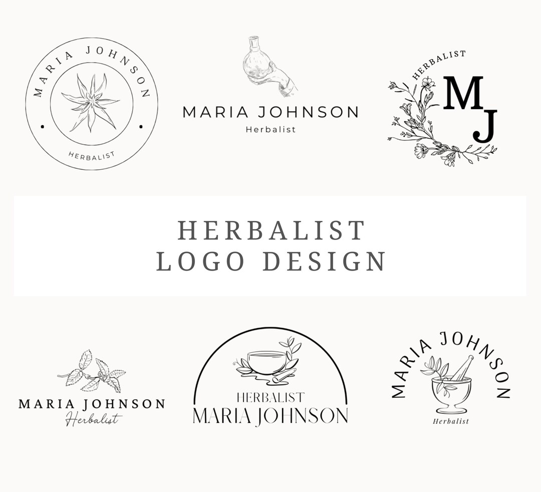 Herbs Logo Design Canva 6 Customizable Herbalist Logos Herb Doctor Logo ...