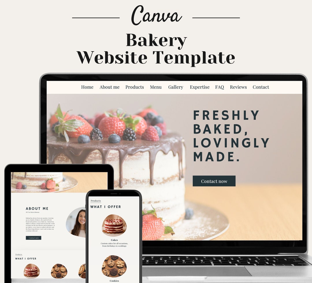Bakery Canva Website Template Baking Business Website Template Landing ...