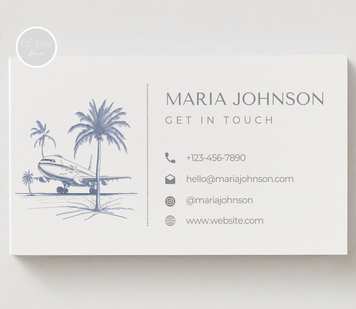 Travel Agent Business Card Template Travel Agency Calling Card Business ...