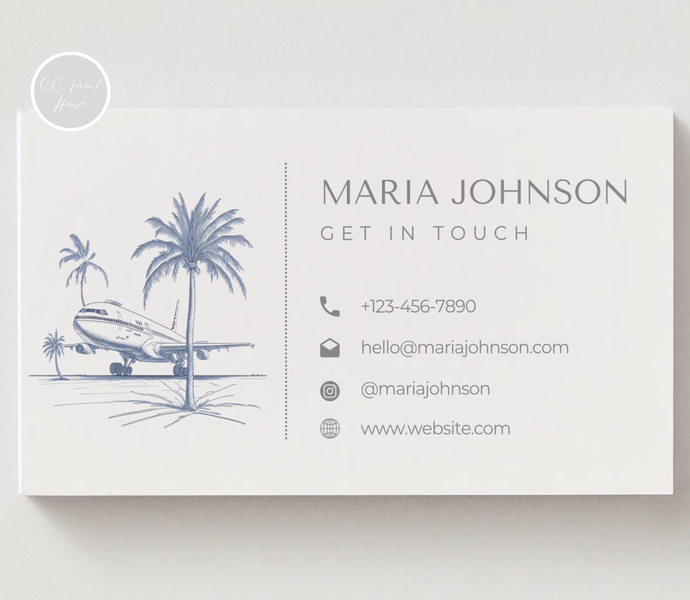 Travel Agent Business Card Template Travel Agency Calling Card Business ...