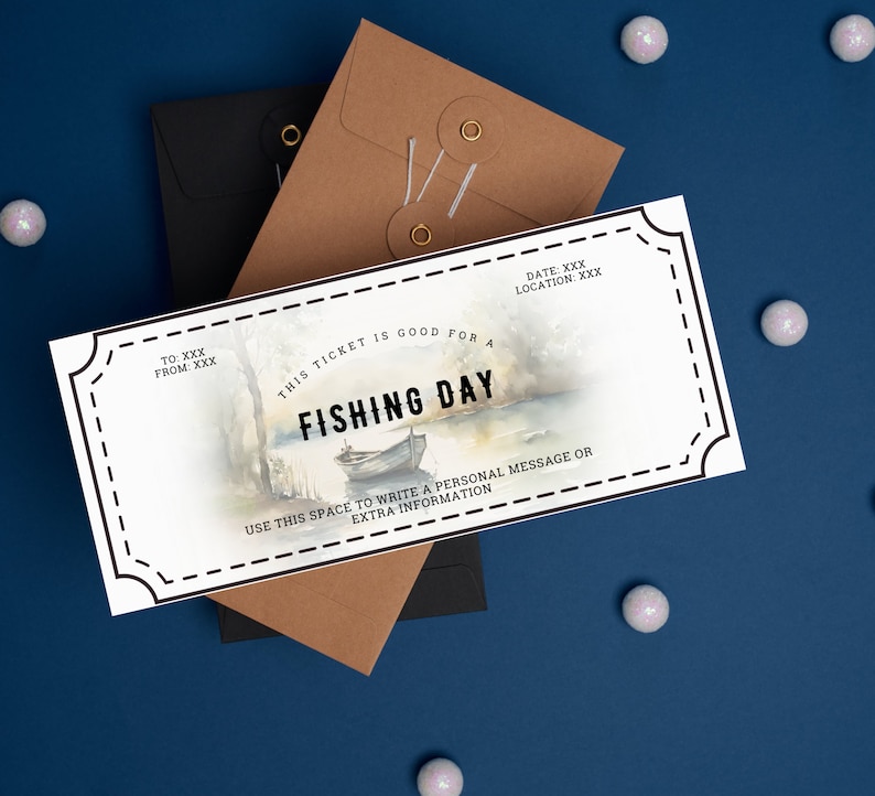 Fishing Trip Gift Voucher Template, Angler Gift for Dad (canva) - Etsy