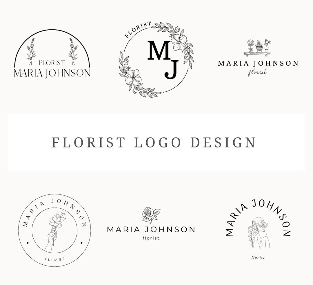 Florist Logo Design Canva 6 Customizable Watermark Florist Logos Floral ...