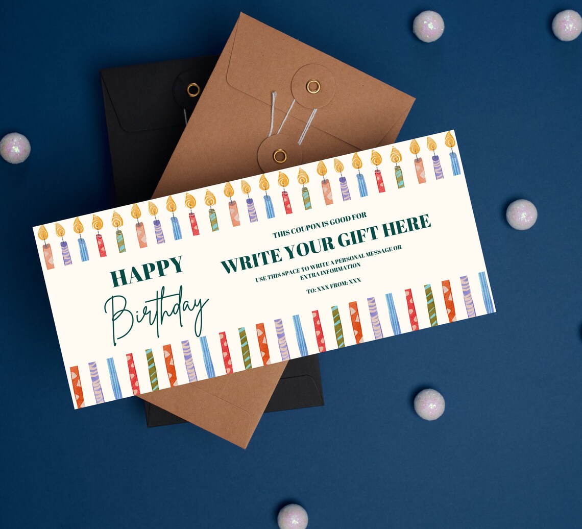 Editable Birthday Gift Coupon Template (digital Download) - Etsy