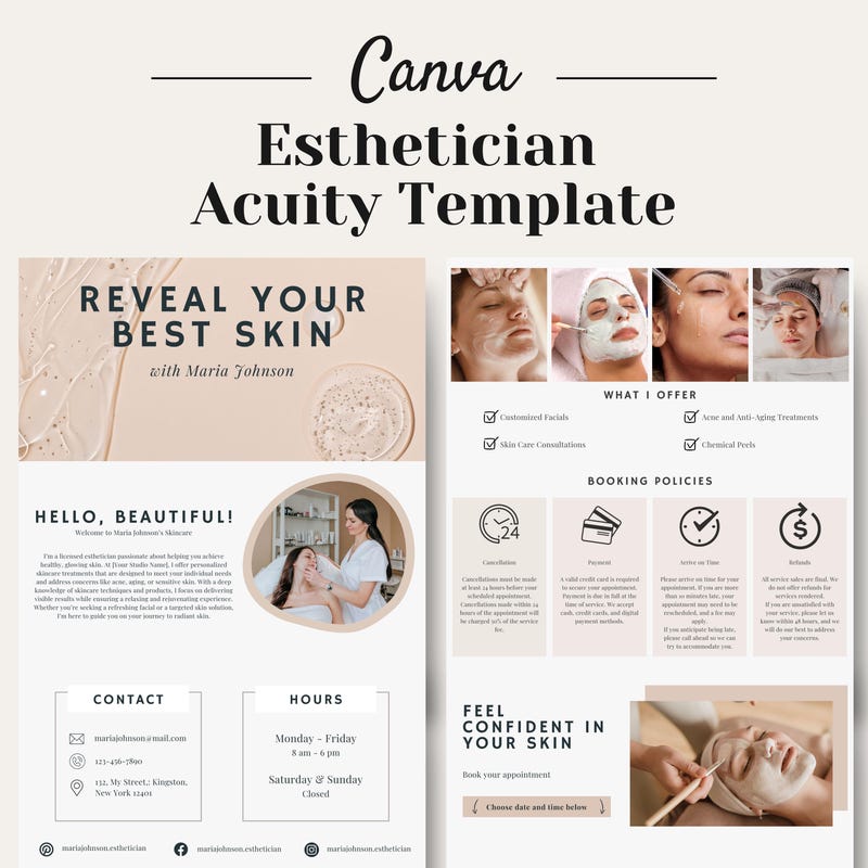 Esthetician Acuity Scheduling Template - Etsy Esthetician Acuity Scheduling Template - Etsy