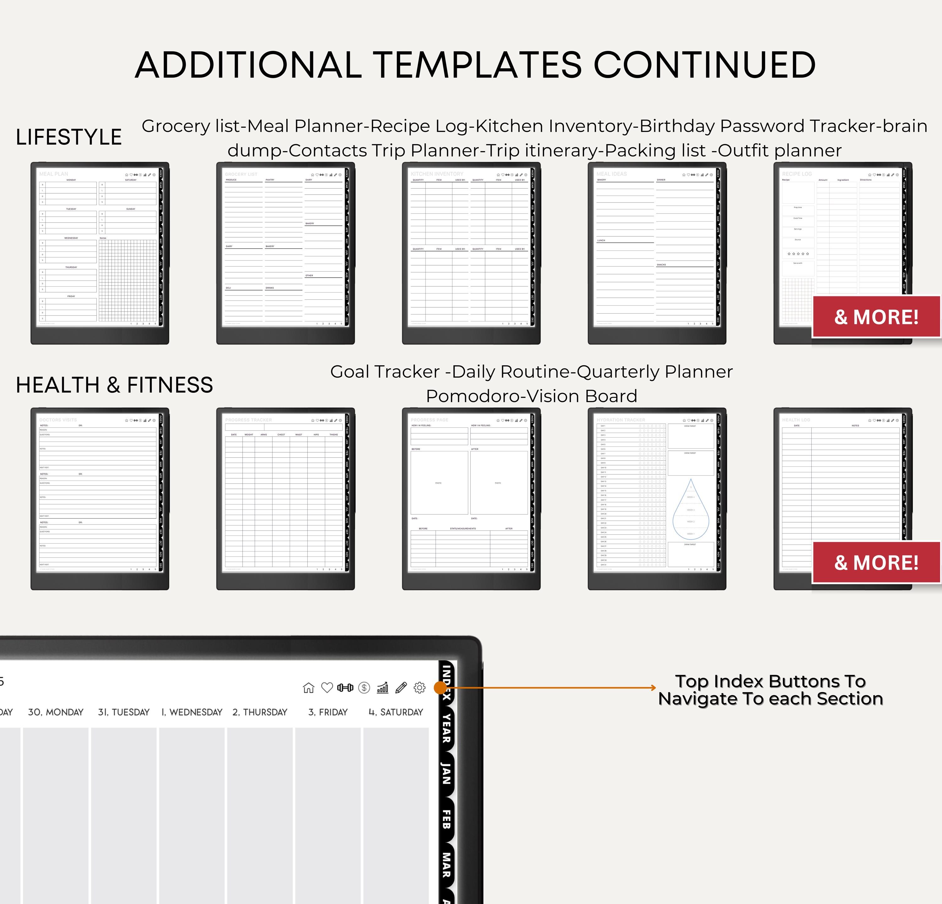 Daily Planner Template for Remarkable Paper Planner 2025, Templates ...