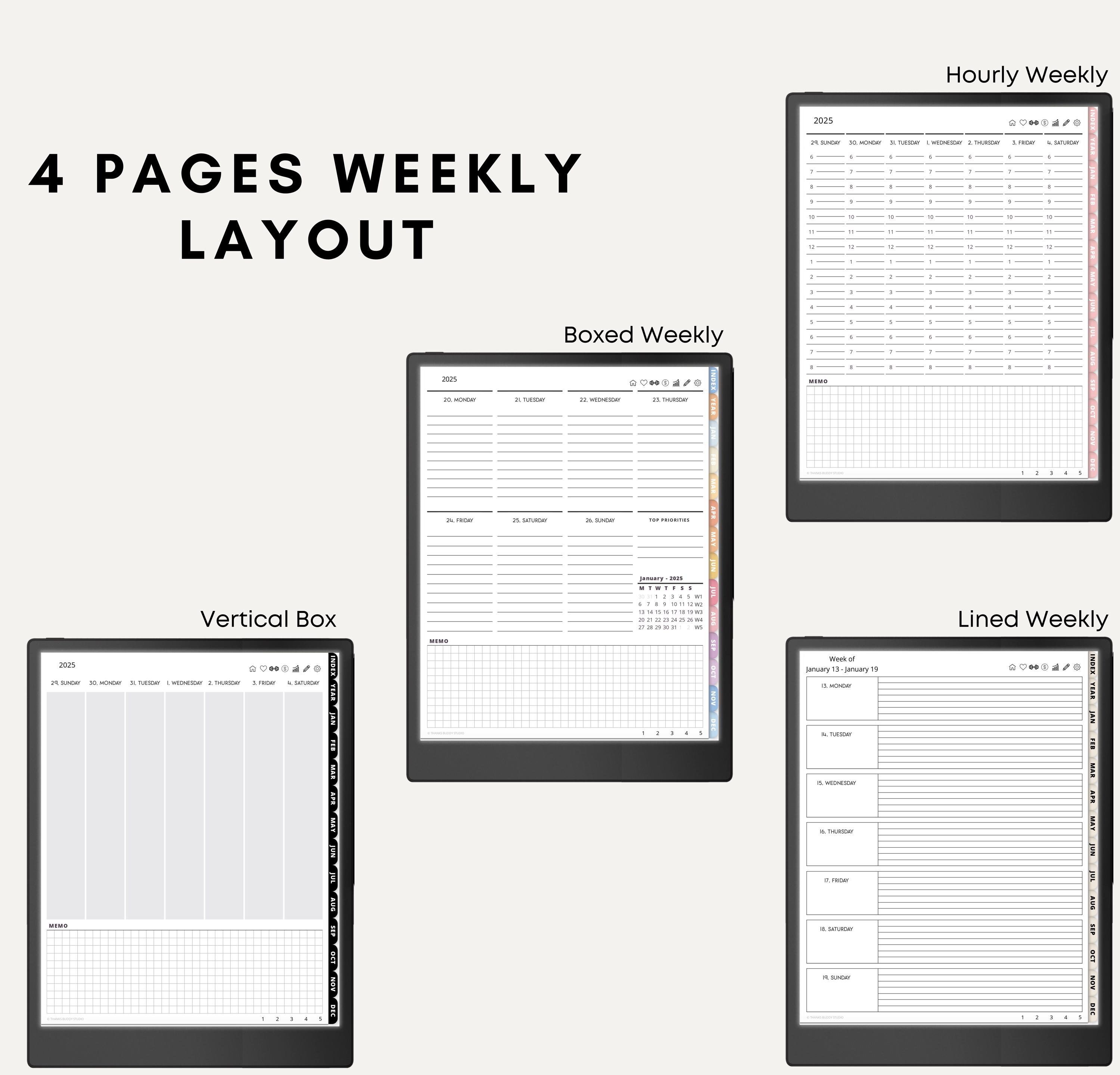 Daily Planner Template for Remarkable Paper Planner 2025, Templates ...