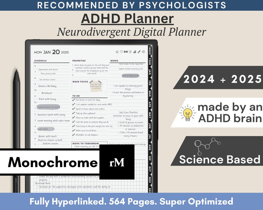 ADHD Digital Planner made by an Adhder for Ipad, Goodnotes Android ...
