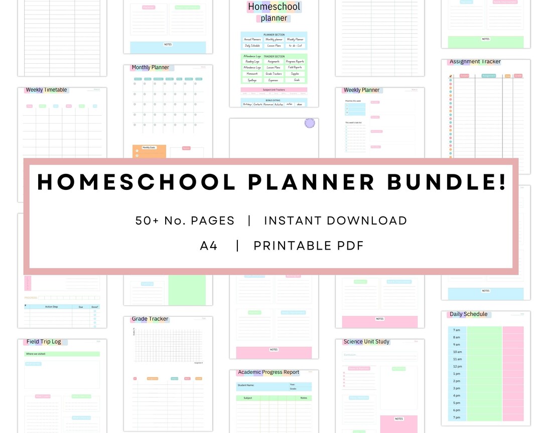 Homeschool Planner Printable, Homeschool Planner, 2025 2026, Homeschool ...
