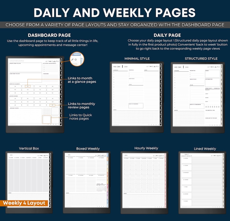 Remarkable Paper Pro Daily 2025 Planner Dated Journal for Remarkable ...