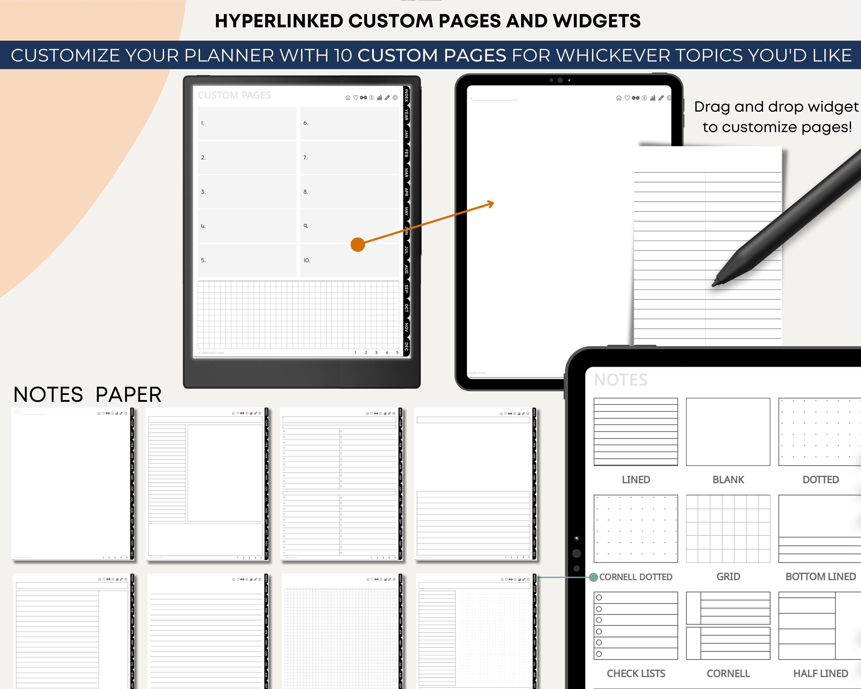 Remarkable Paper Pro Planner Templates Weekly Planner Pro. Minimalist ...