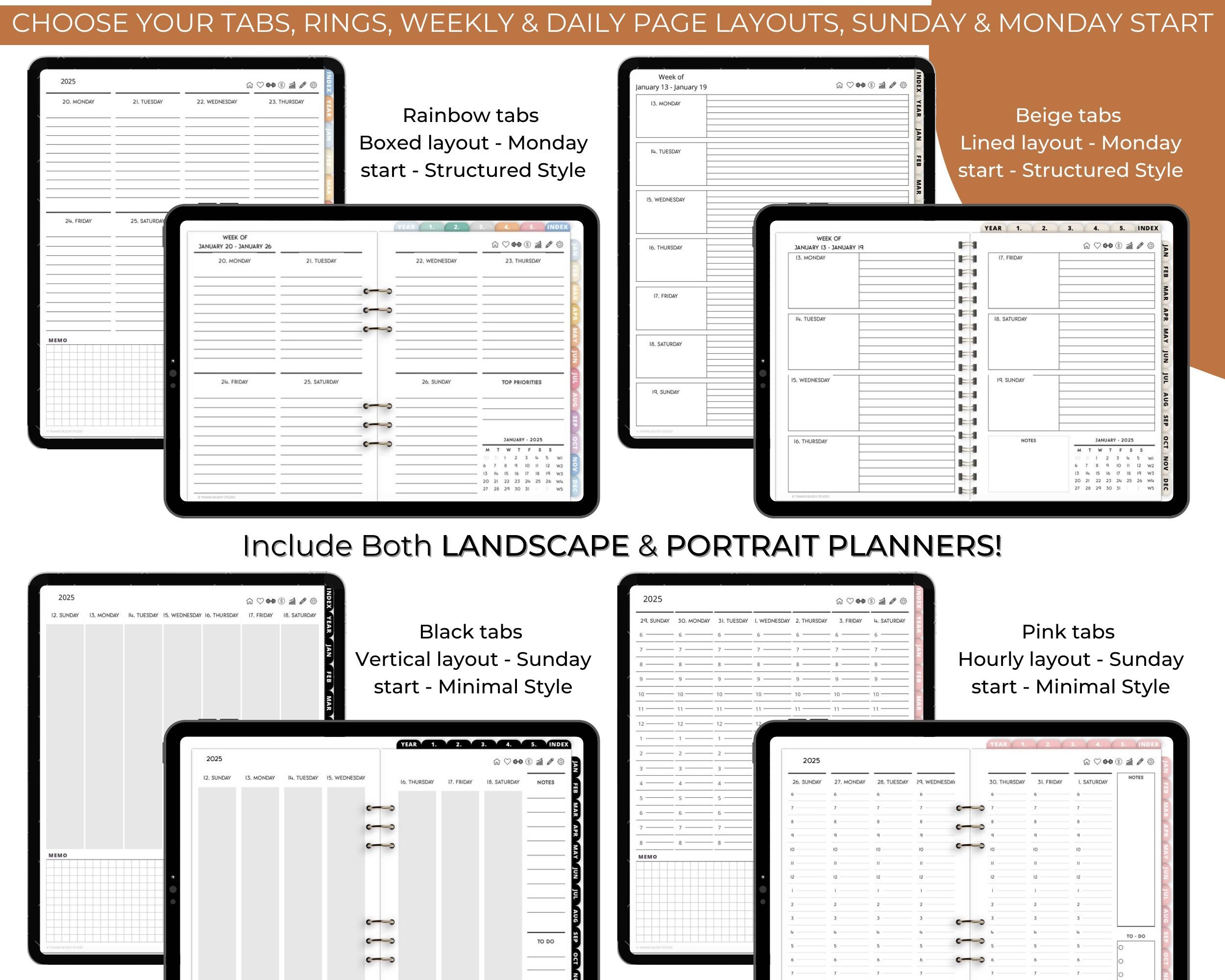Templates Pack for Remarkable Tablets, Eink Templates, Hyperlinked PDF ...