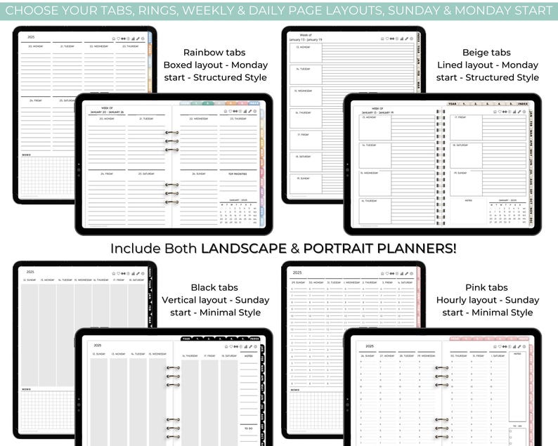 Digital Planner 2024, 2025, 2026, Digital Planner, Digital Journal ...