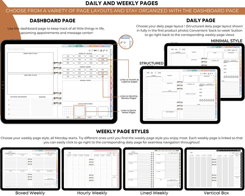 Templates Pack for Remarkable Tablets, Eink Templates, Hyperlinked PDF ...