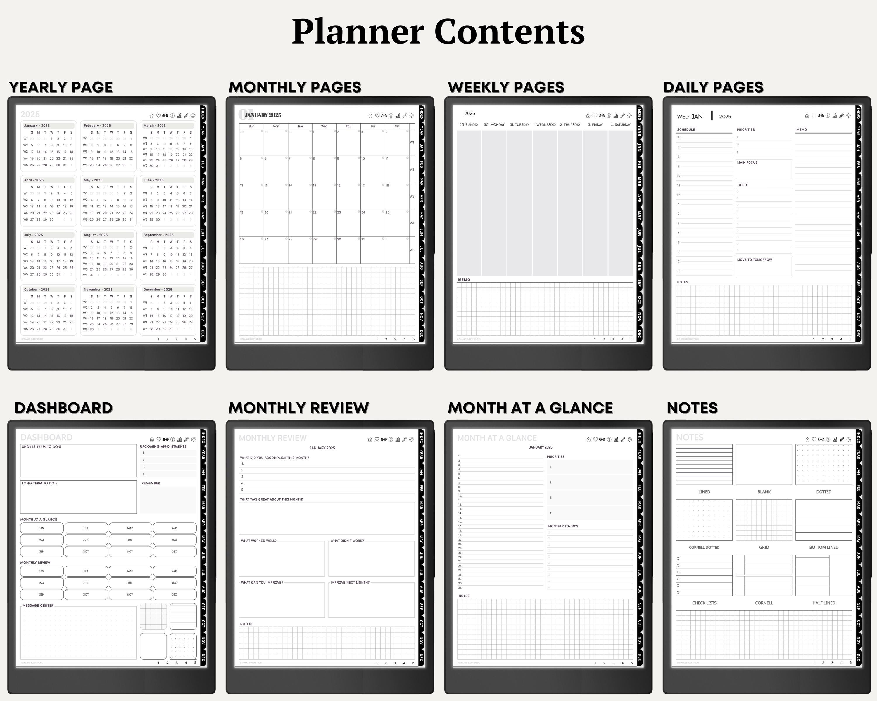Kindle Scribe Daily Planner 2025 2026, Kindle Scribe Templates ...