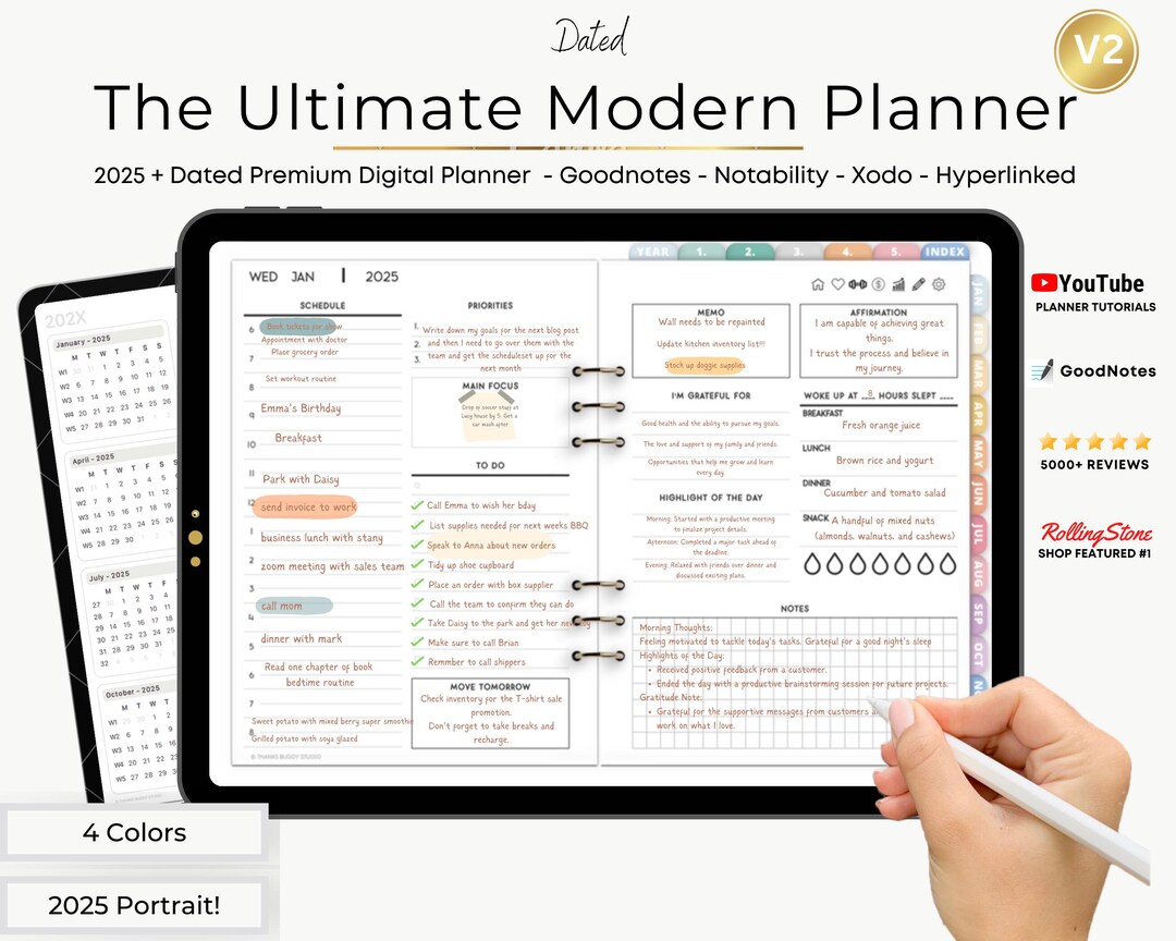 Eemarkable 2 Templates 2025 Planner Paper Pro Digital Planner Bundle ...