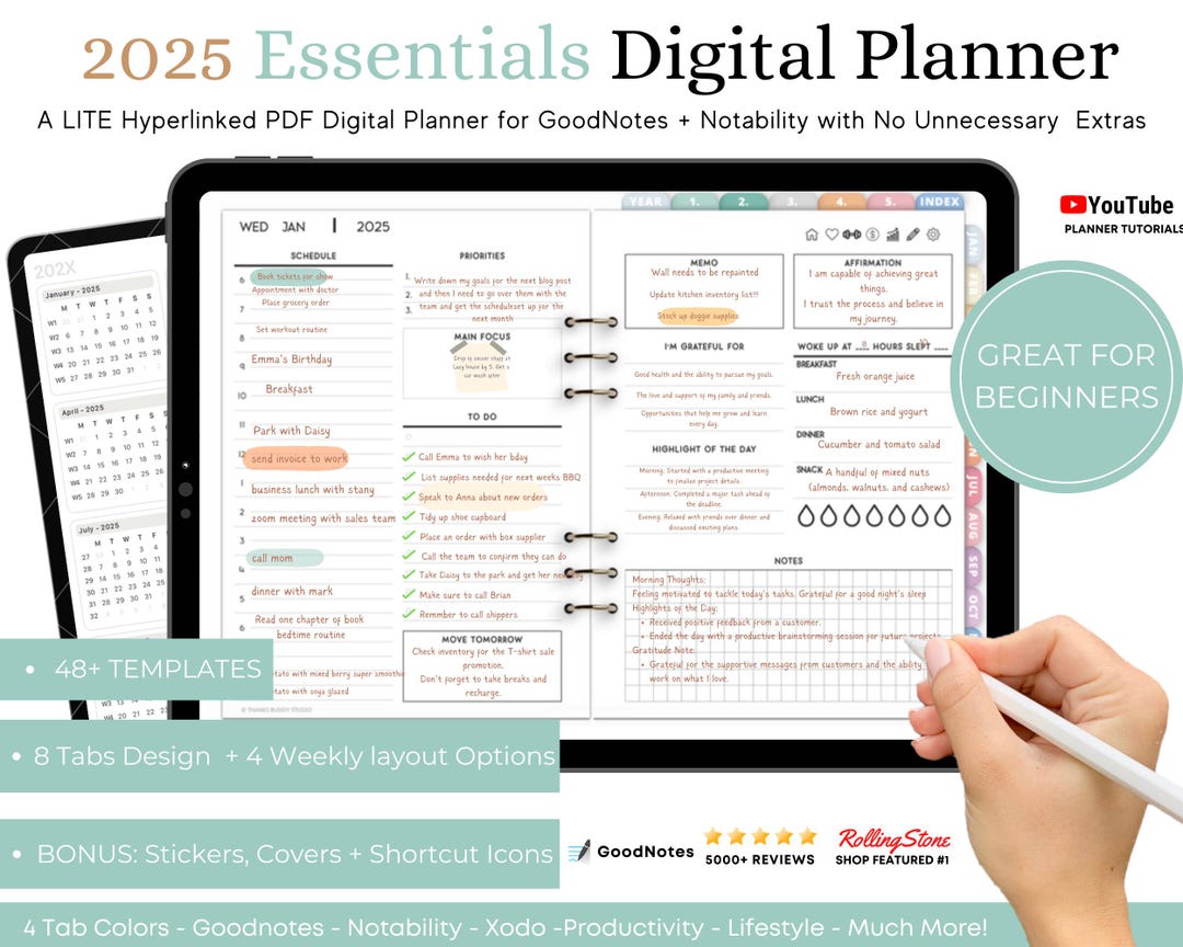 Digital Planner 2024, 2025, 2026, Digital Planner, Digital Journal ...