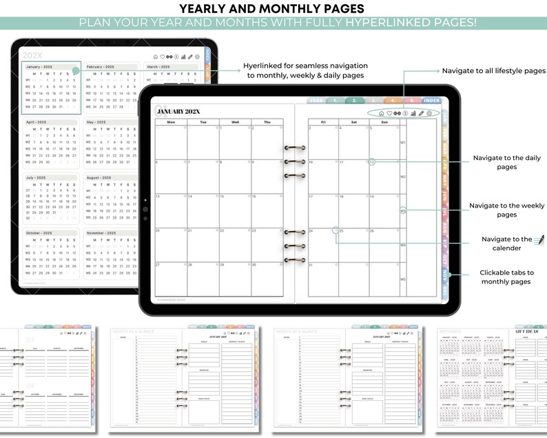 Digital Planner 2024, 2025, 2026, Digital Planner, Digital Journal ...