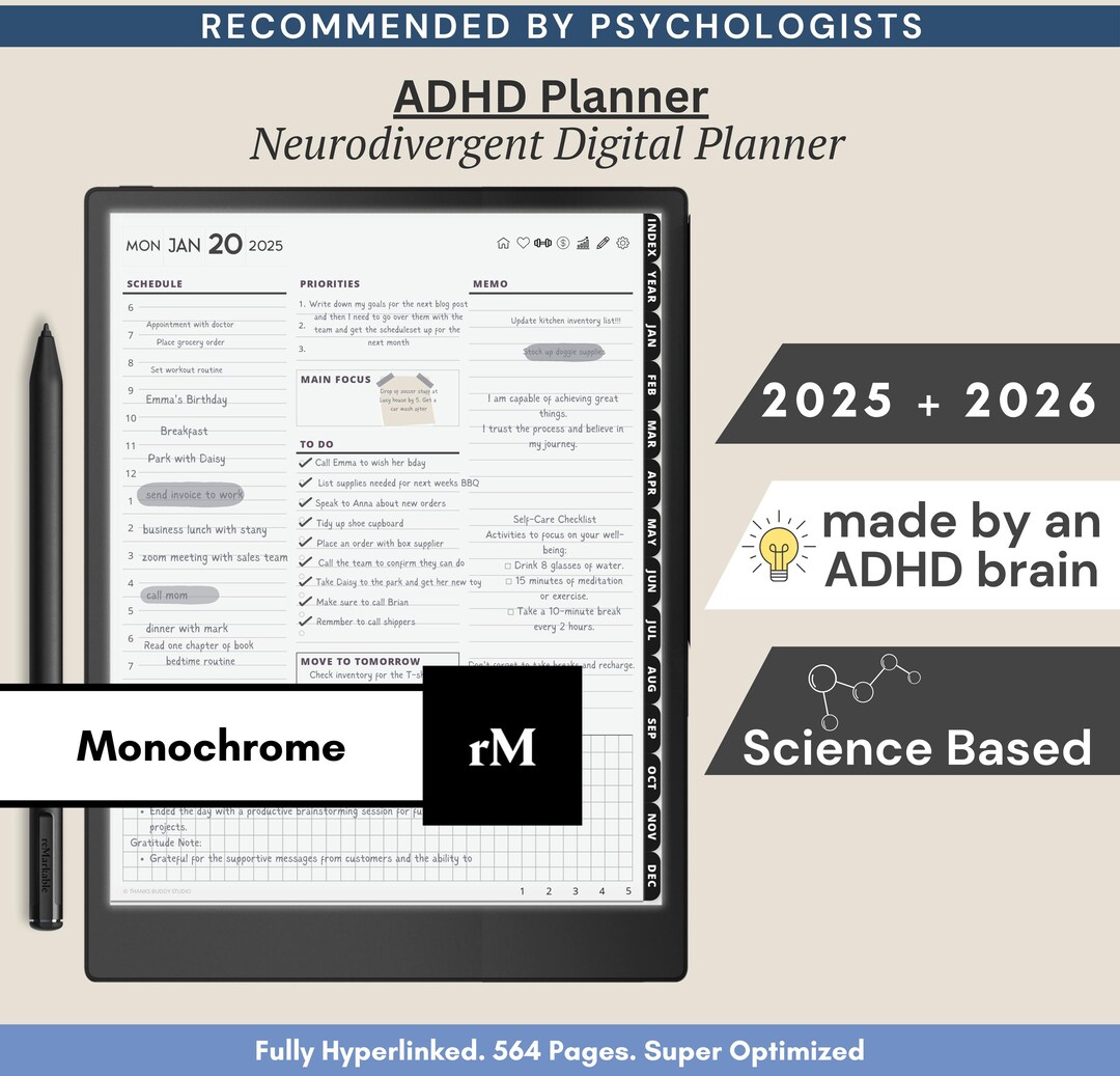 ADHD Digital Planner made by an Adhder for Ipad, Goodnotes Android ...