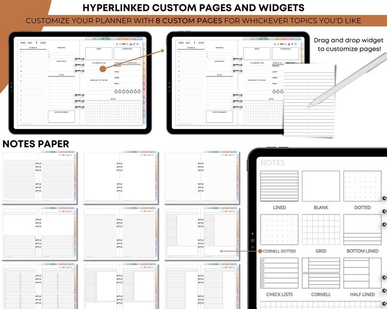 Templates Pack for Remarkable Tablets, Eink Templates, Hyperlinked PDF ...